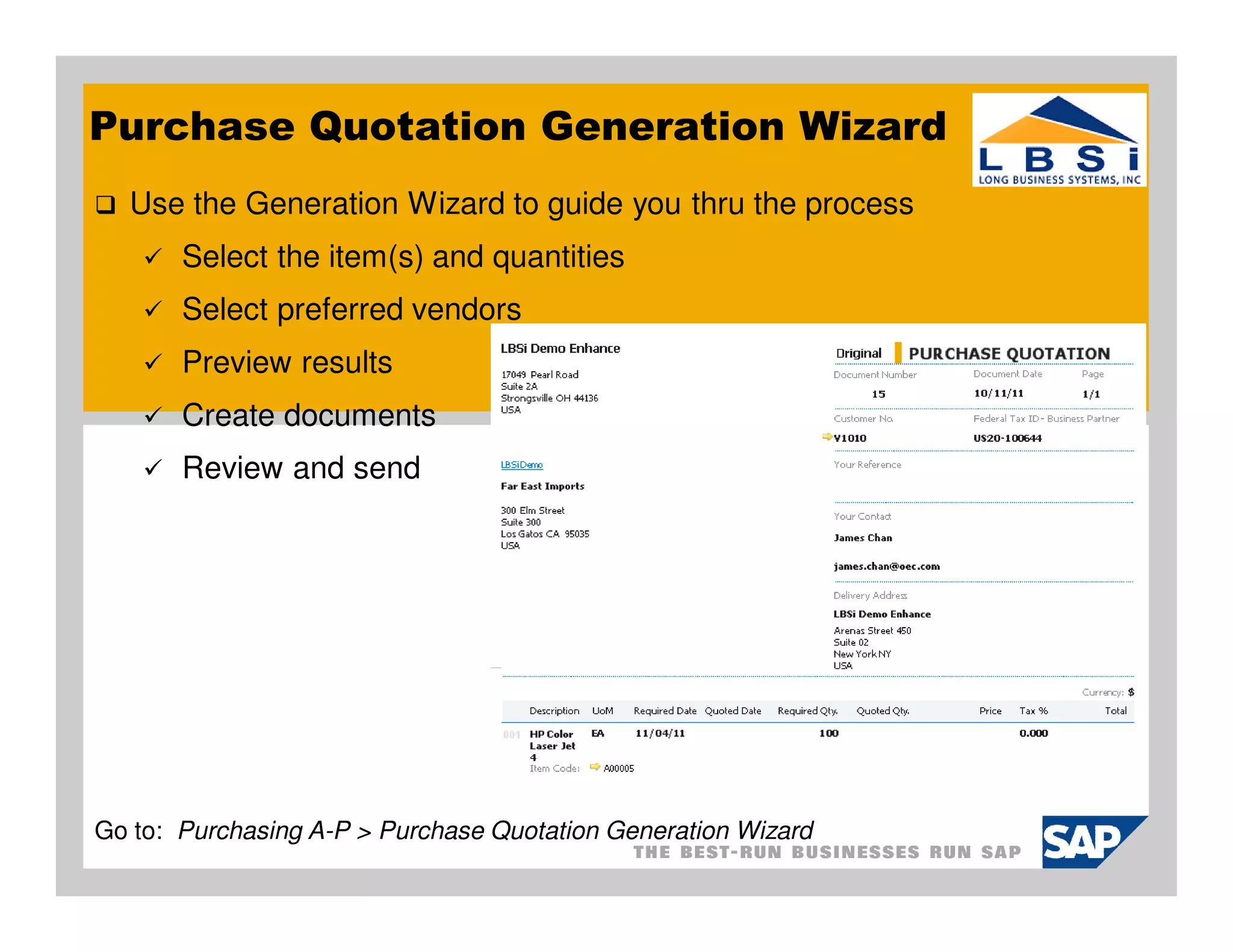 Sap business-one-purchase-quotation | PDF