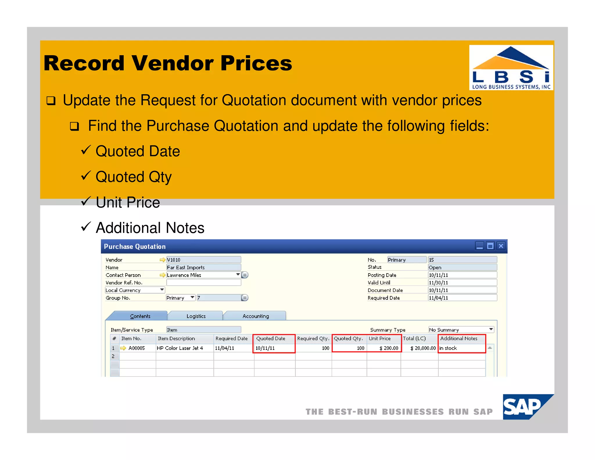 Sap business-one-purchase-quotation | PDF
