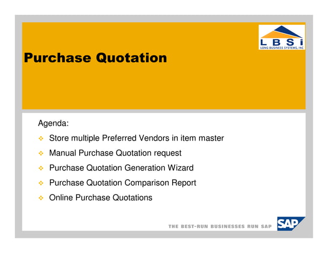 Sap business-one-purchase-quotation | PDF | Technology & Computing