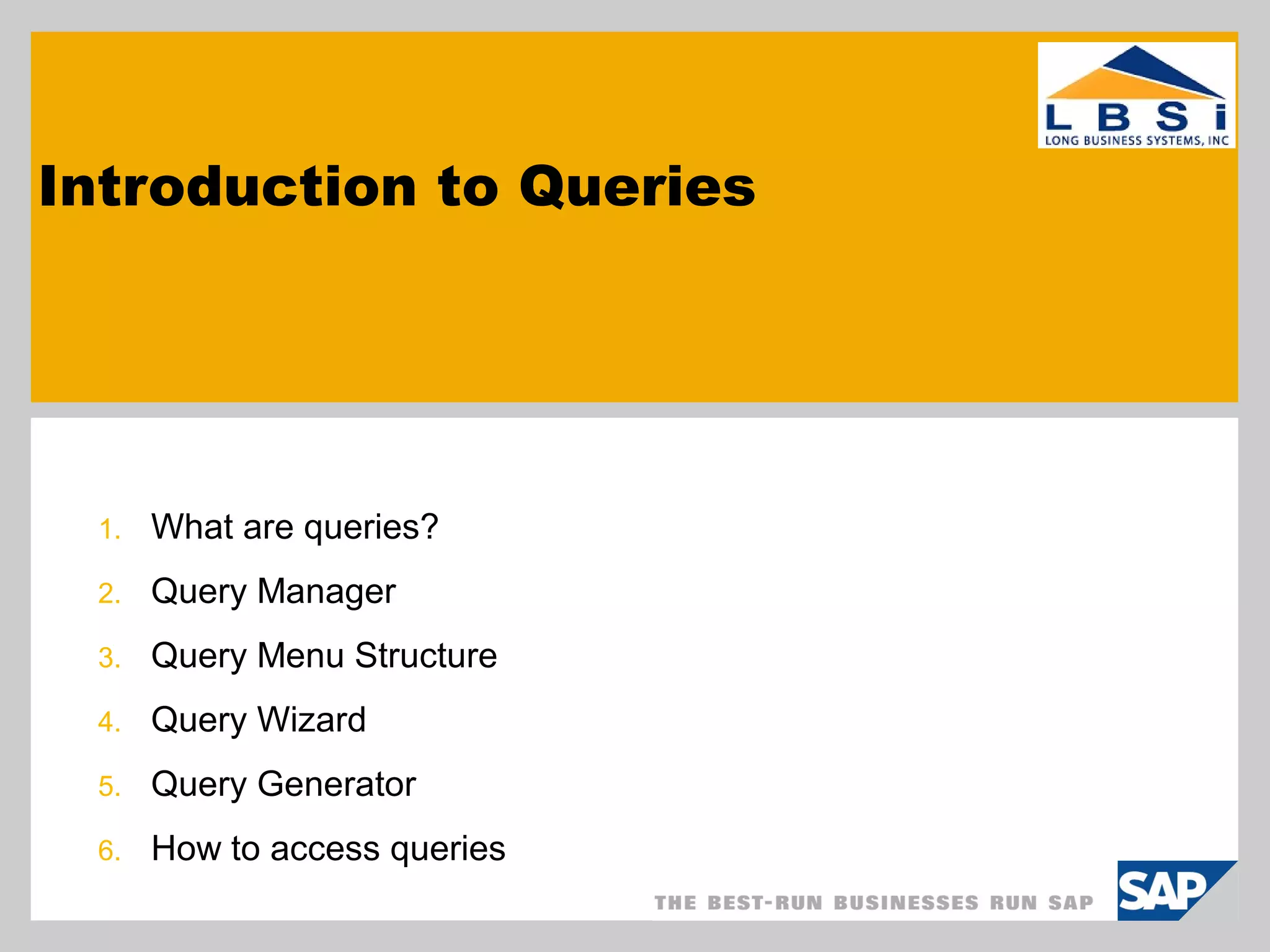 SAP Business-One-Queries-Introduction | PPT