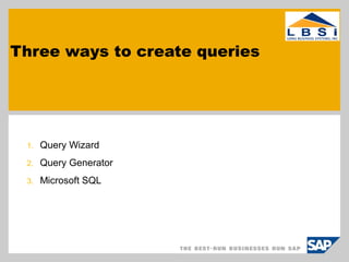SAP Business-One-Queries-Introduction | PPT