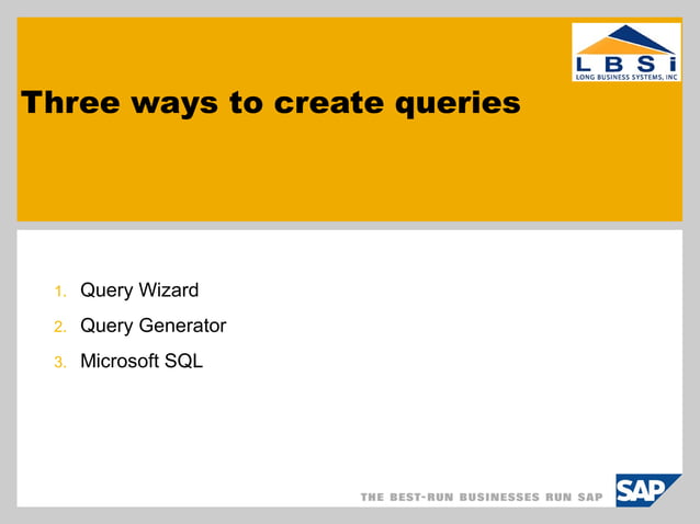 SAP Business-One-Queries-Introduction | PPT