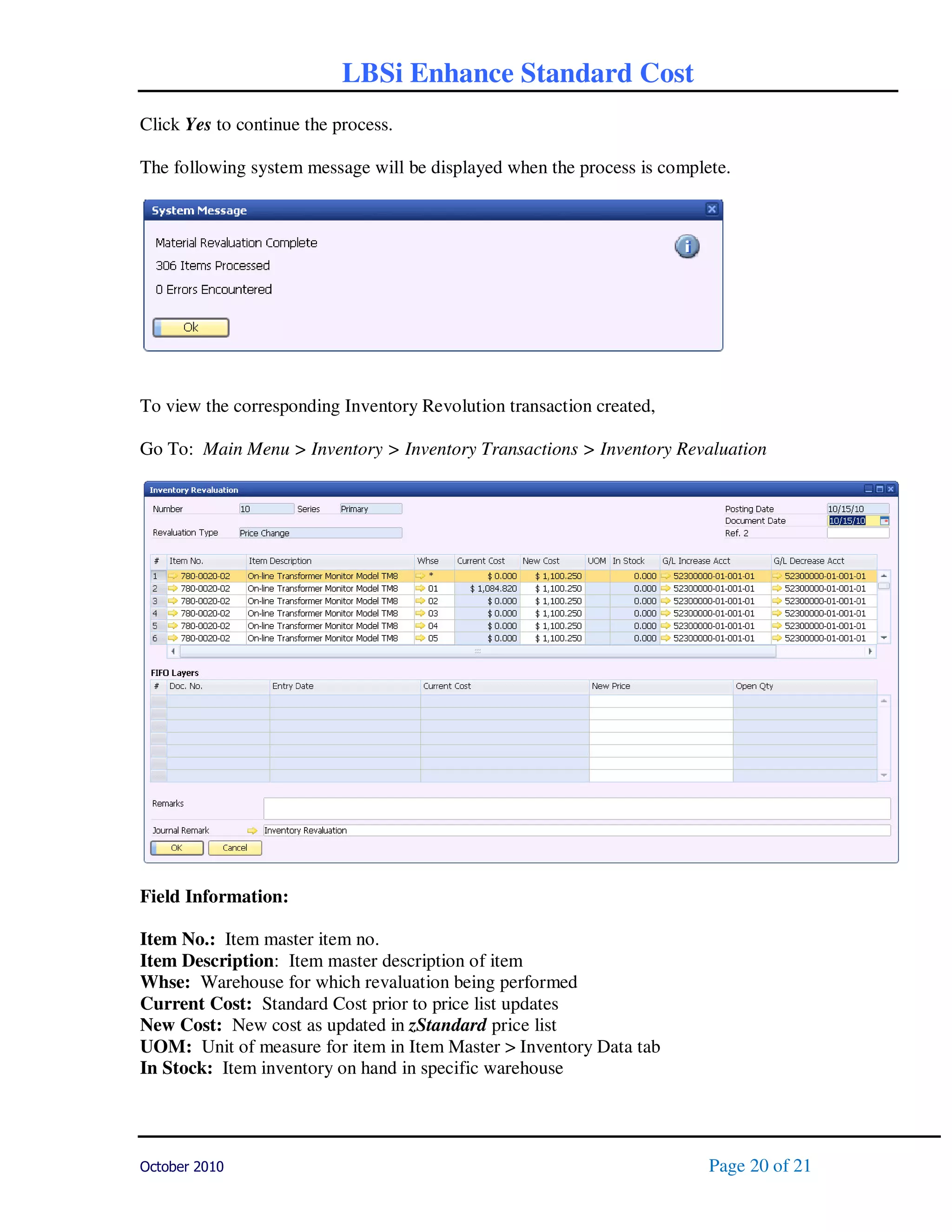 Sap business-one-standard-cost-roll-up-guide | PDF