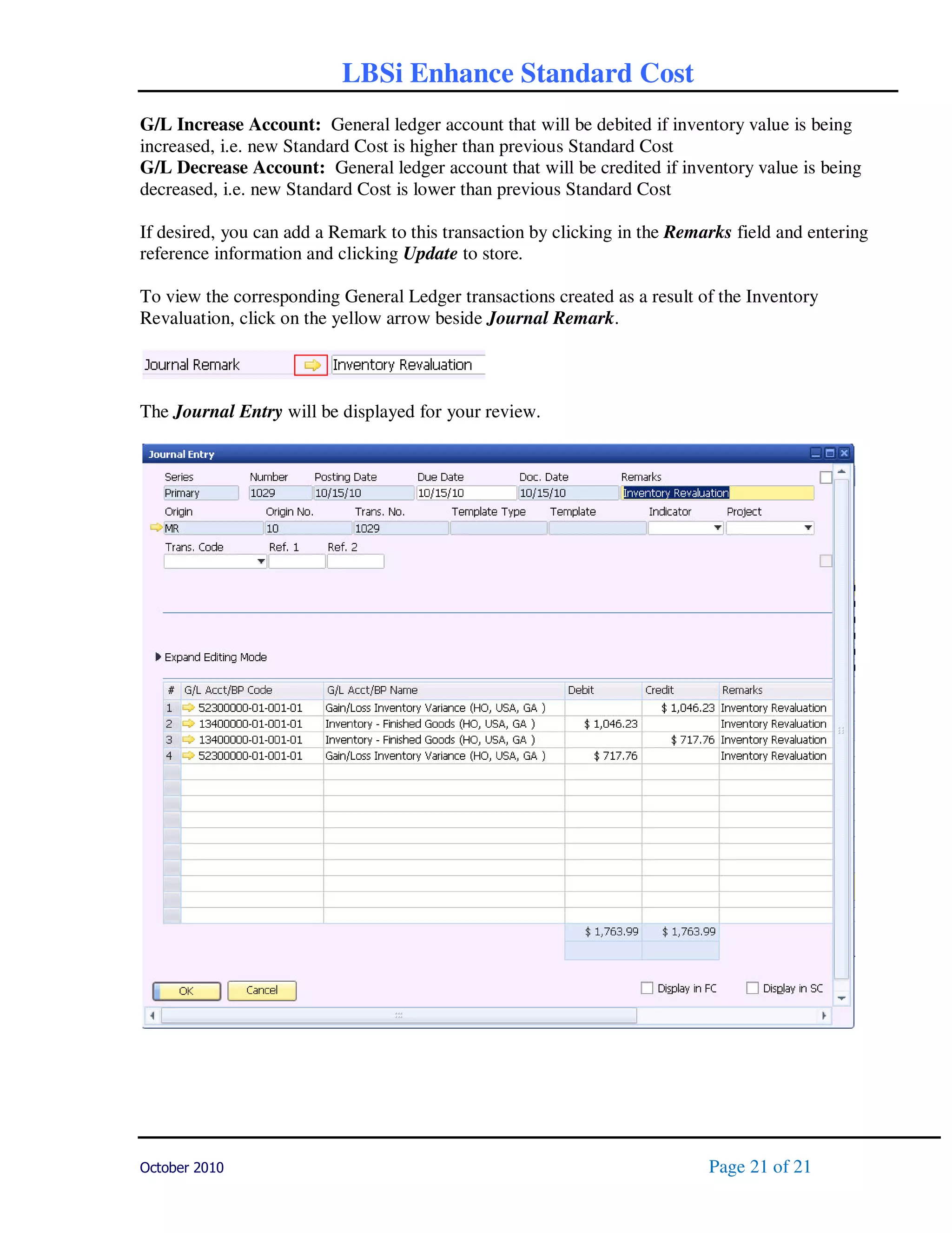 Sap business-one-standard-cost-roll-up-guide | PDF