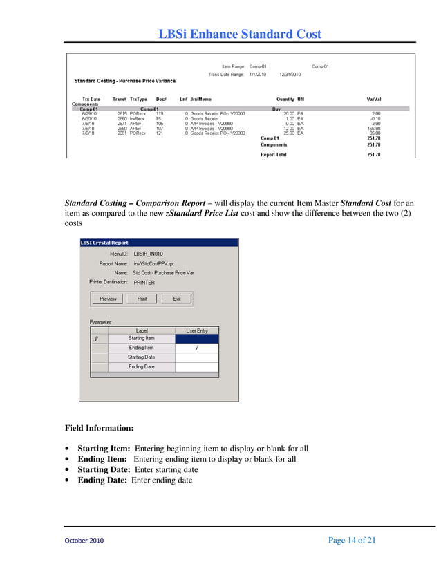Sap business-one-standard-cost-roll-up-guide | PDF | Commodities | Economy