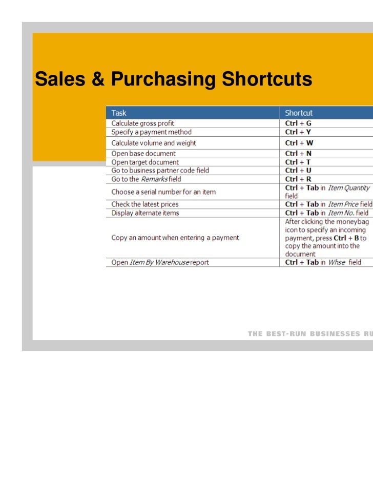 Sap Business One Tips And Tricks