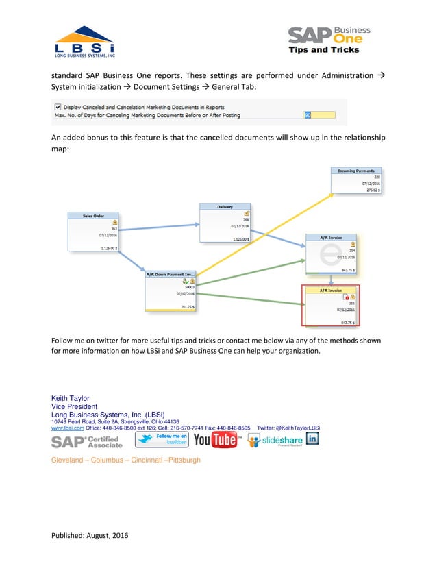 SAP Business One Tips and Tricks Cancelling Documents | PDF