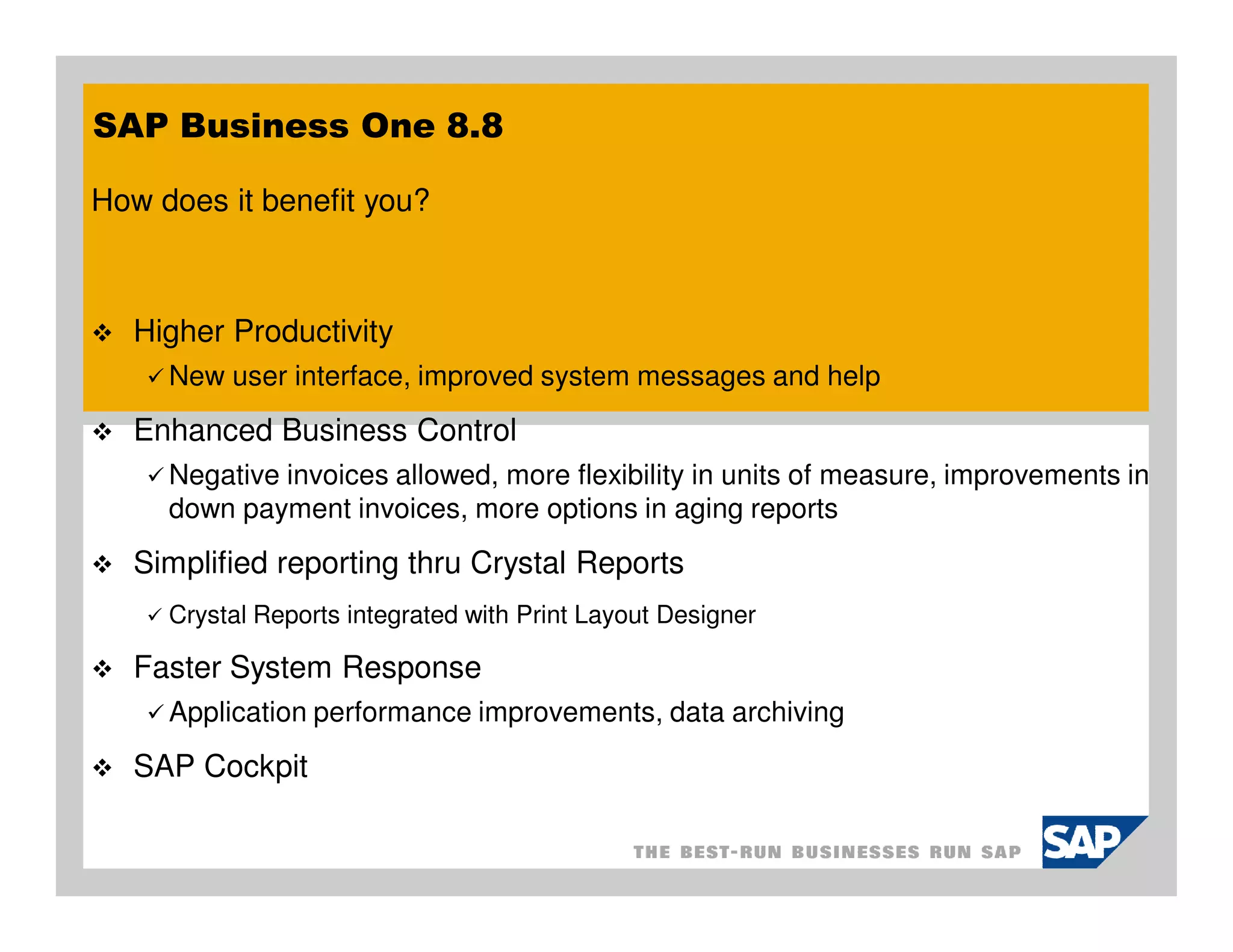 Sap Business-One-Version8-cool-features | PDF | Business | Business and ...