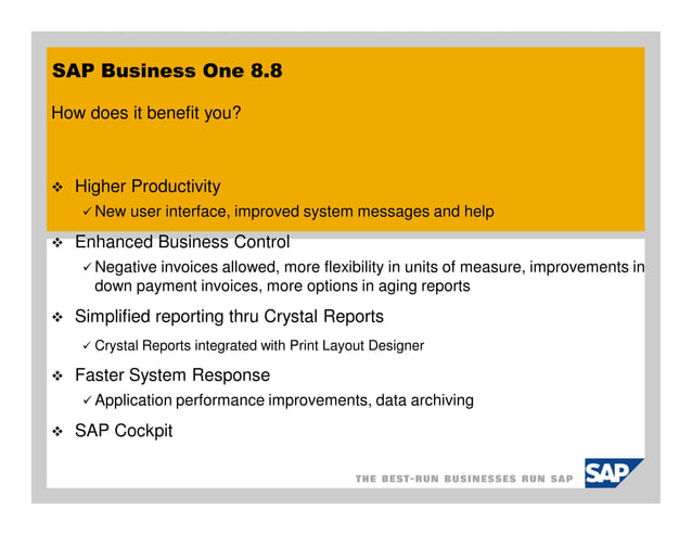 Sap Business-One-Version8-cool-features | PDF | Business | Business and ...