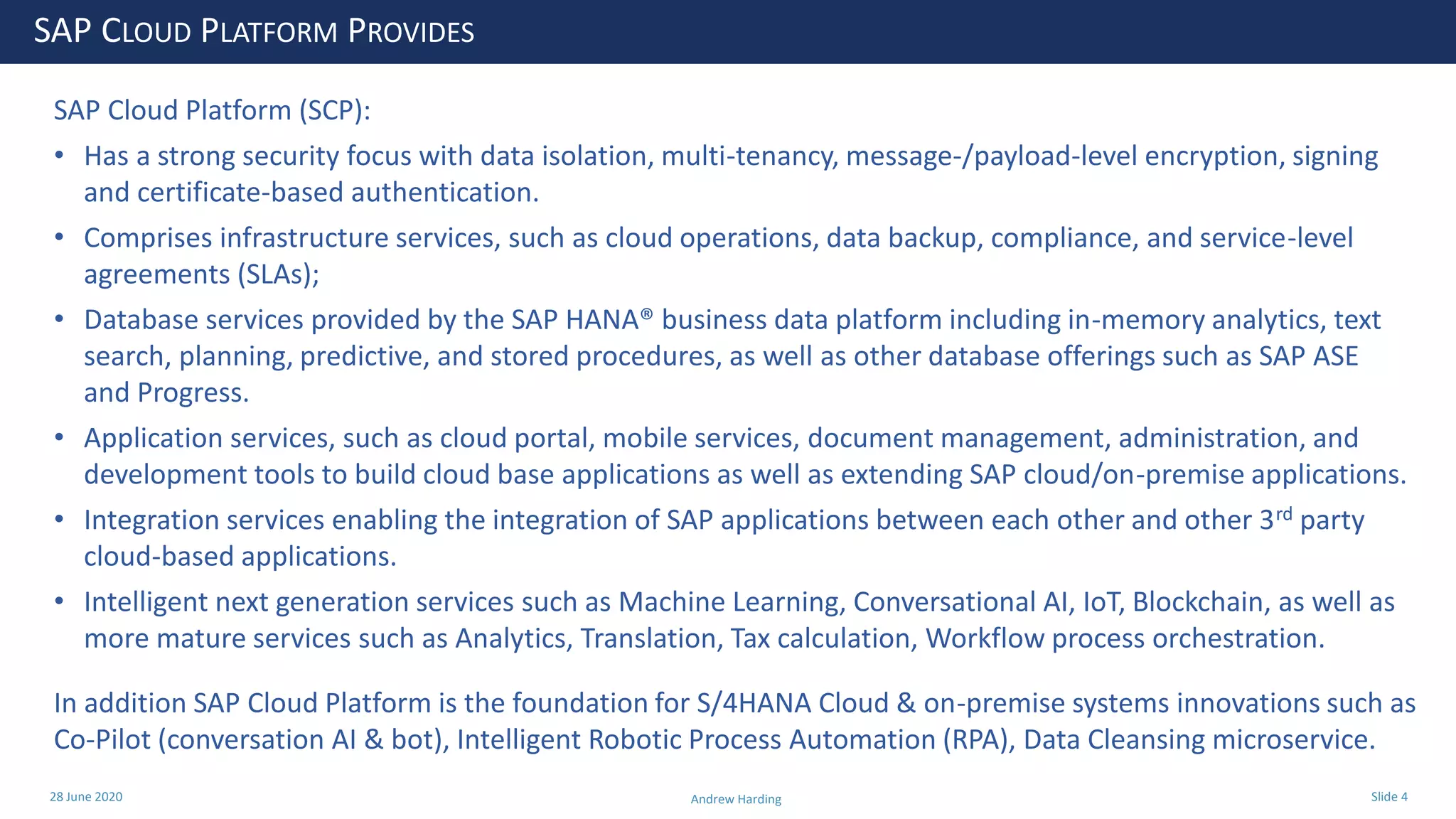 Sap Cloud Platform Integration Extensibility And Services Ppt