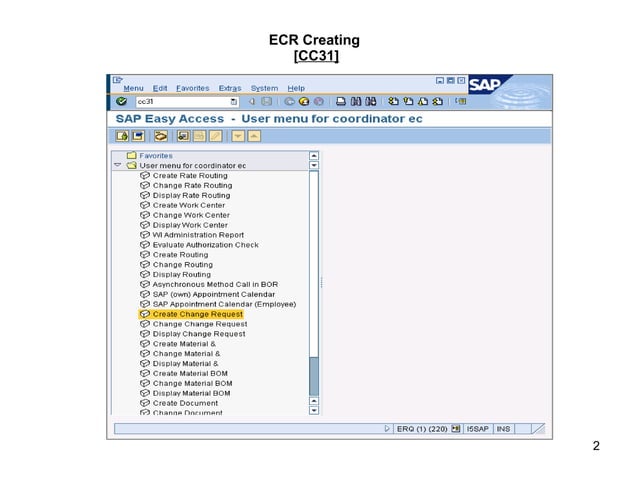 SAP Creating ECR | PPT | Technology & Computing