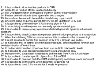 Sap Crm Fa Qs | PPT