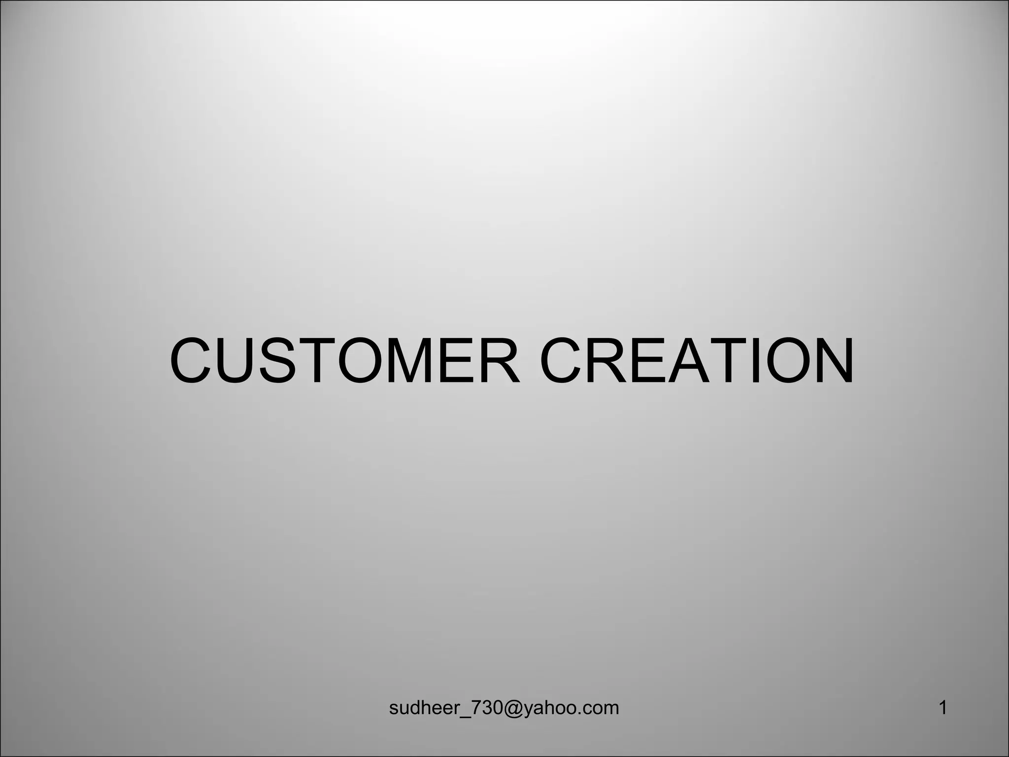Sap customer creation | PPT