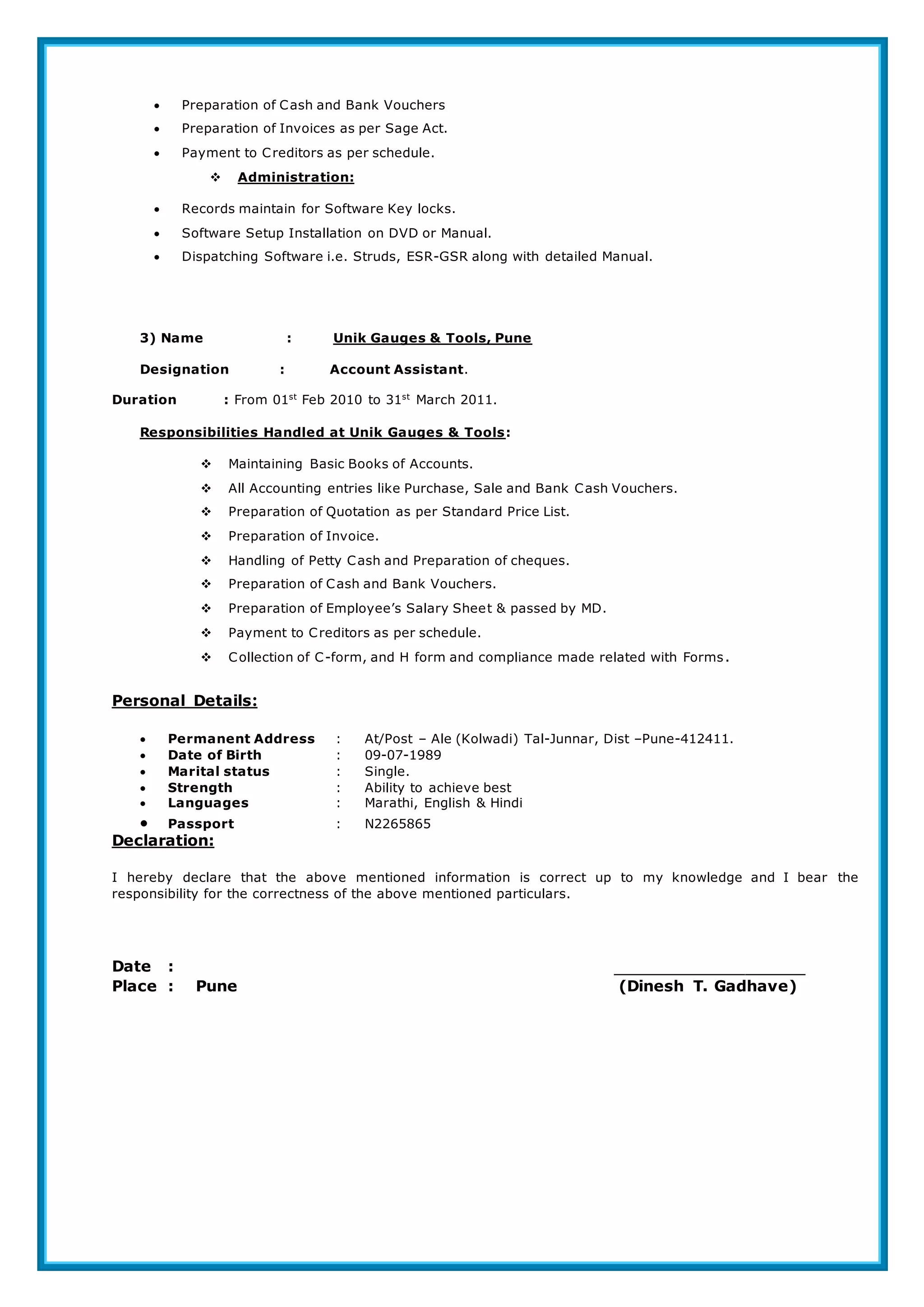 Sap FICO resume | DOCX