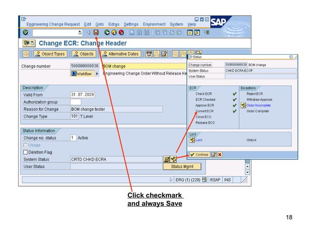 SAP: ECR, ECO, BOM | PPT