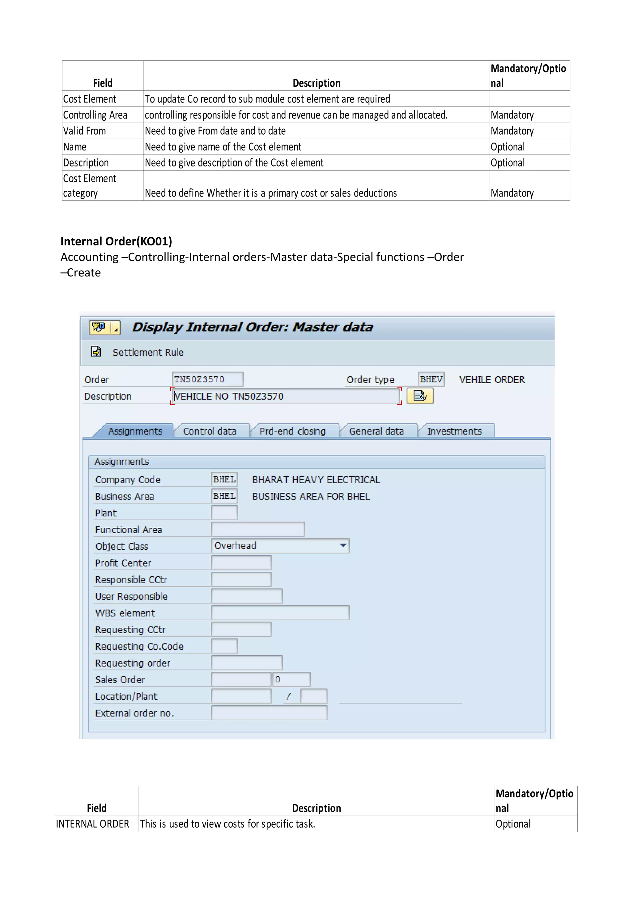 Sap ent structure | ODT
