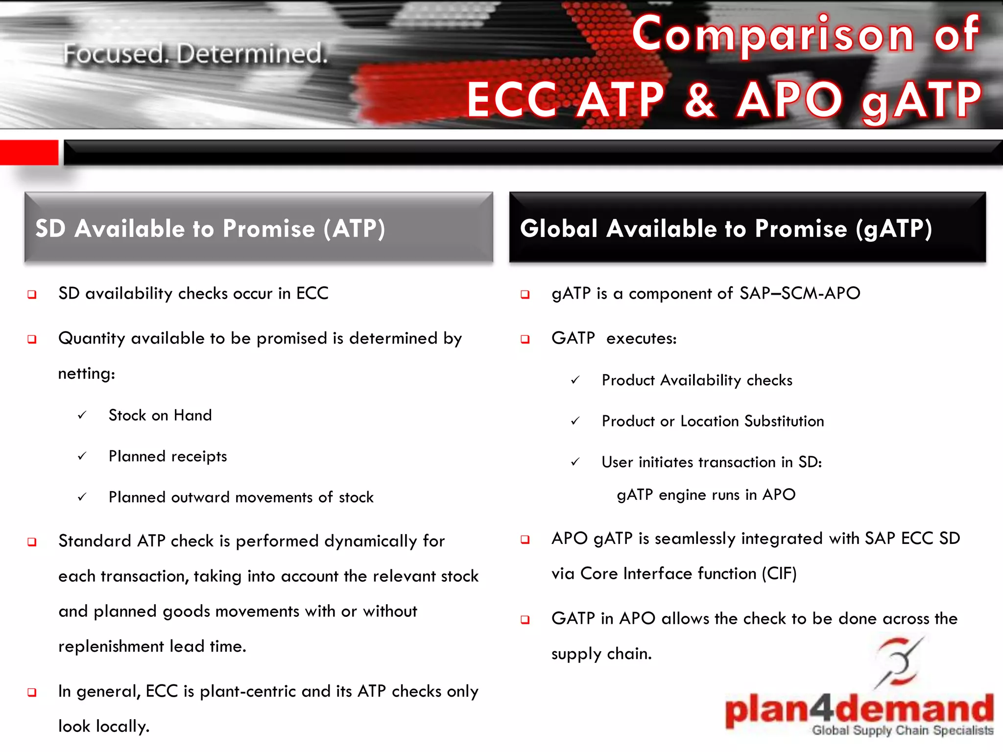 SAP Global Available to Promise (gATP) 101: Global Visibility vs. Global Availability | PDF