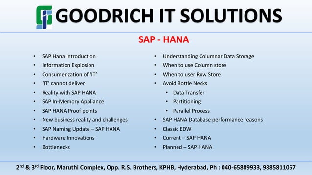 Sap hana | PPTX | Databases | Computer Software and Applications