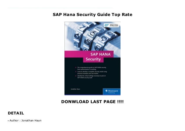SAP Hana Security Guide Top Rate