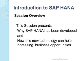 SAP HANA Session1 JH SOFTECH | PPT
