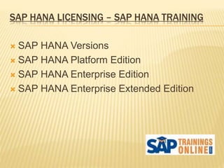 SAP HANA Online Training Course | PPTX | Databases | Computer Software ...