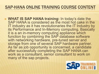 SAP HANA Online Training Course | PPTX | Databases | Computer Software ...