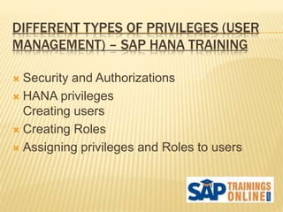 SAP HANA Online Training Course | PPTX | Databases | Computer Software ...