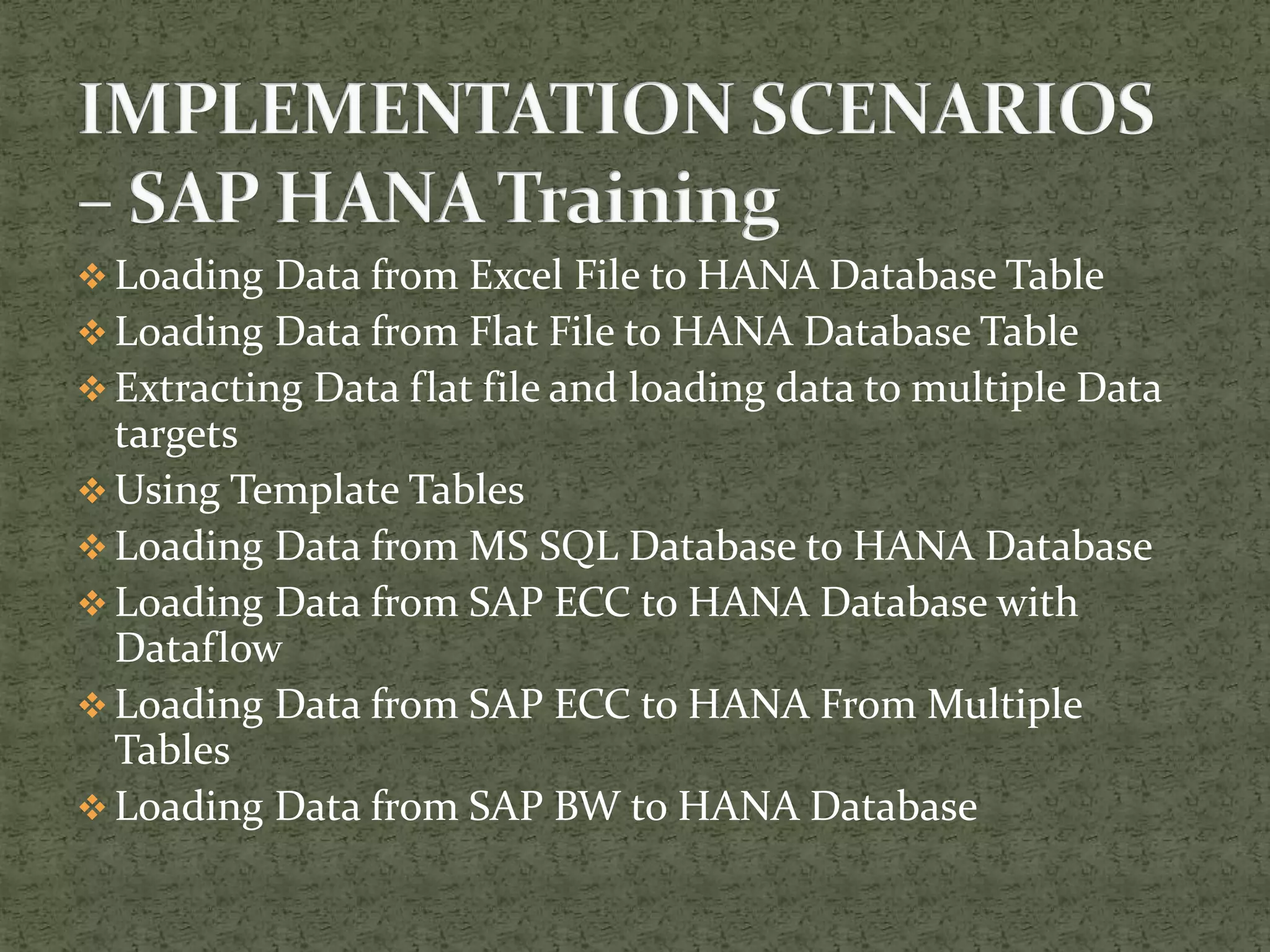 Sap hana online training course ppt | PPT