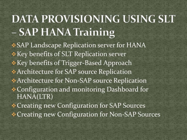 Sap hana online training course ppt | PPT