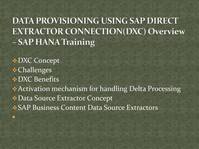 Sap hana online training course ppt | PPT