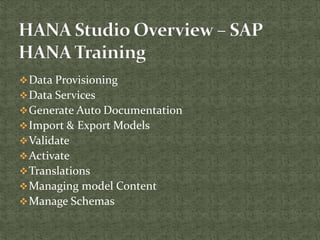 Sap hana online training course ppt | PPT
