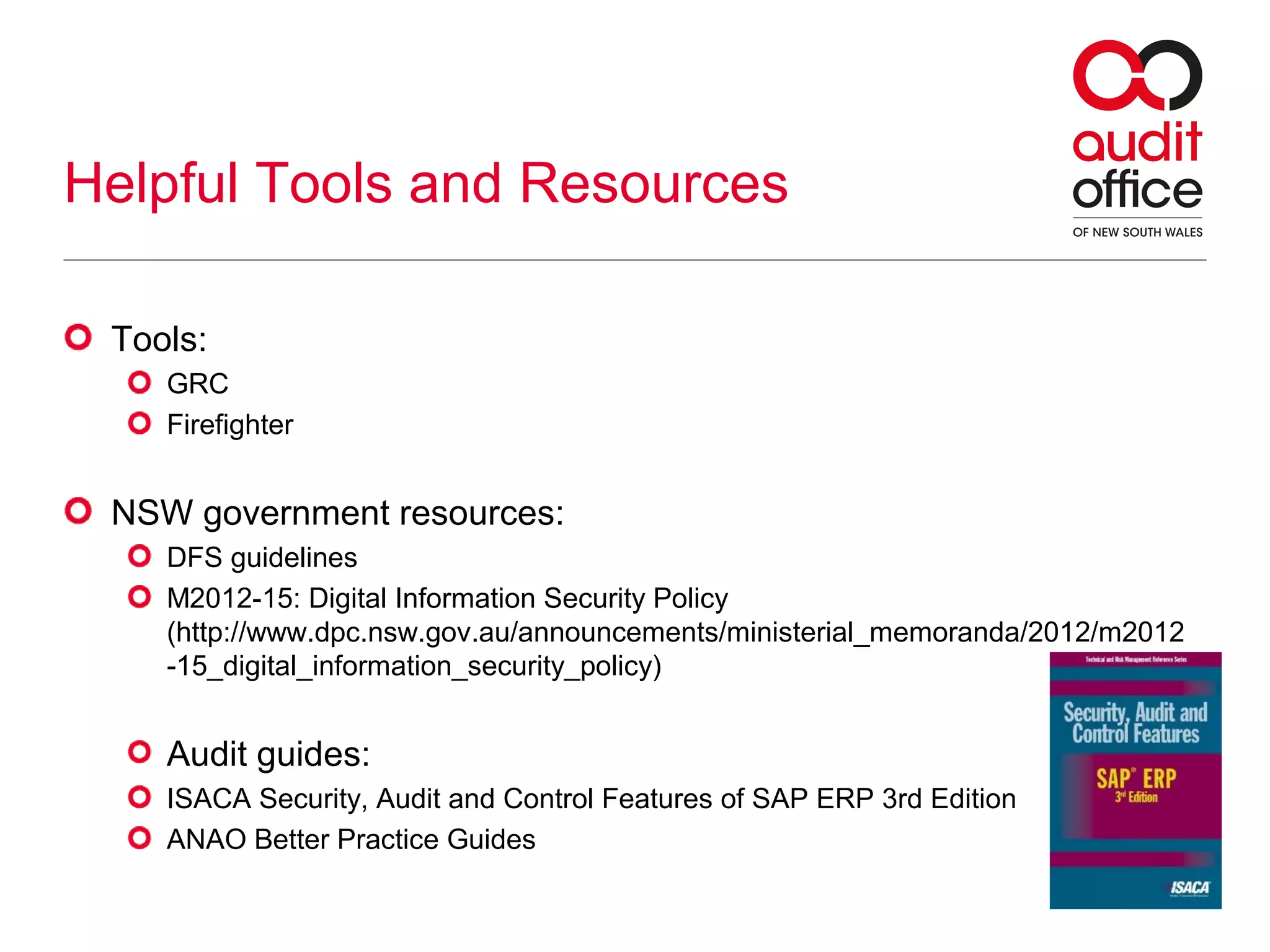 SAP: How risk savvy are you? Presentation to SAP User Group in New ...