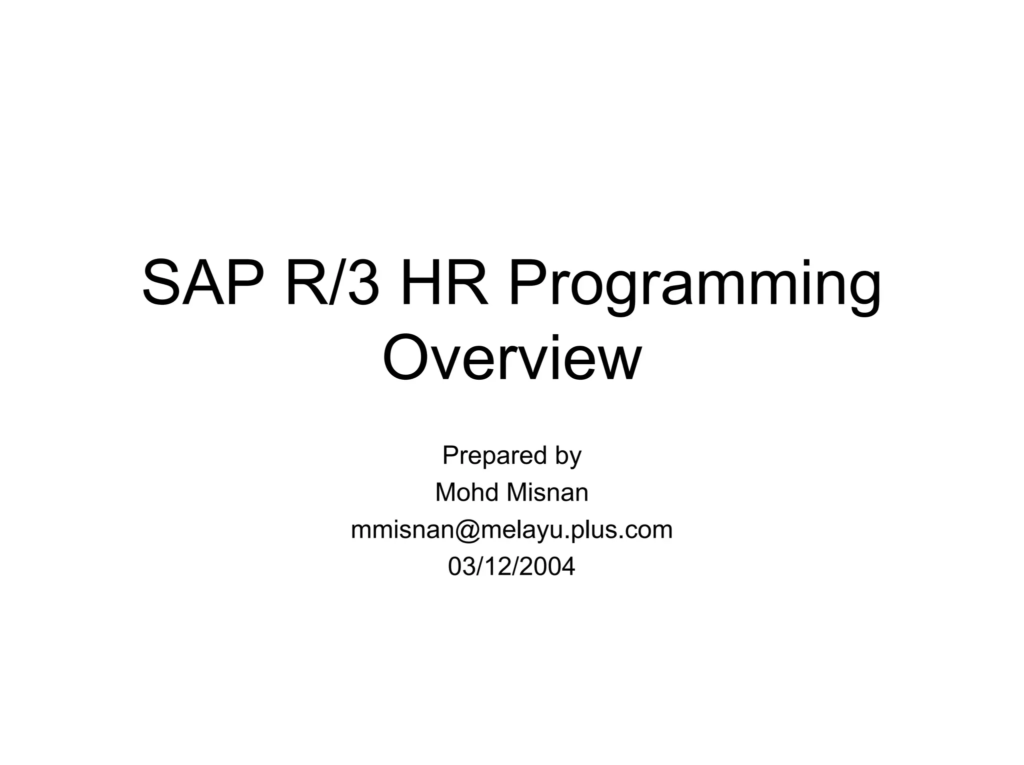 Sap hr-programming | PDF