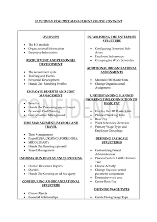sap hr training | PDF