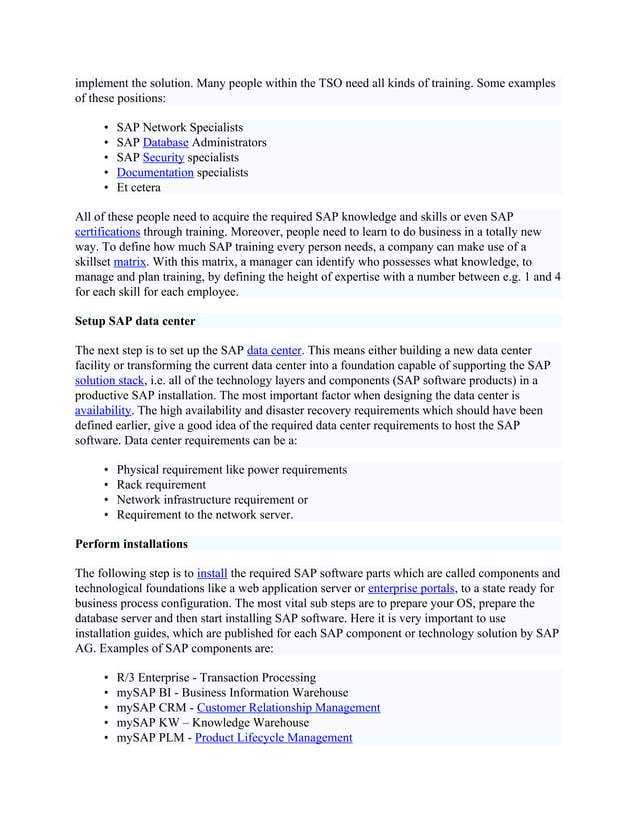 Sap Implementation Life Cycle Complete Process | PDF