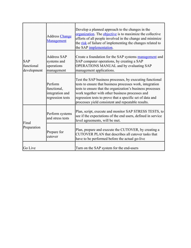 Sap Implementation Life Cycle Complete Process | PDF