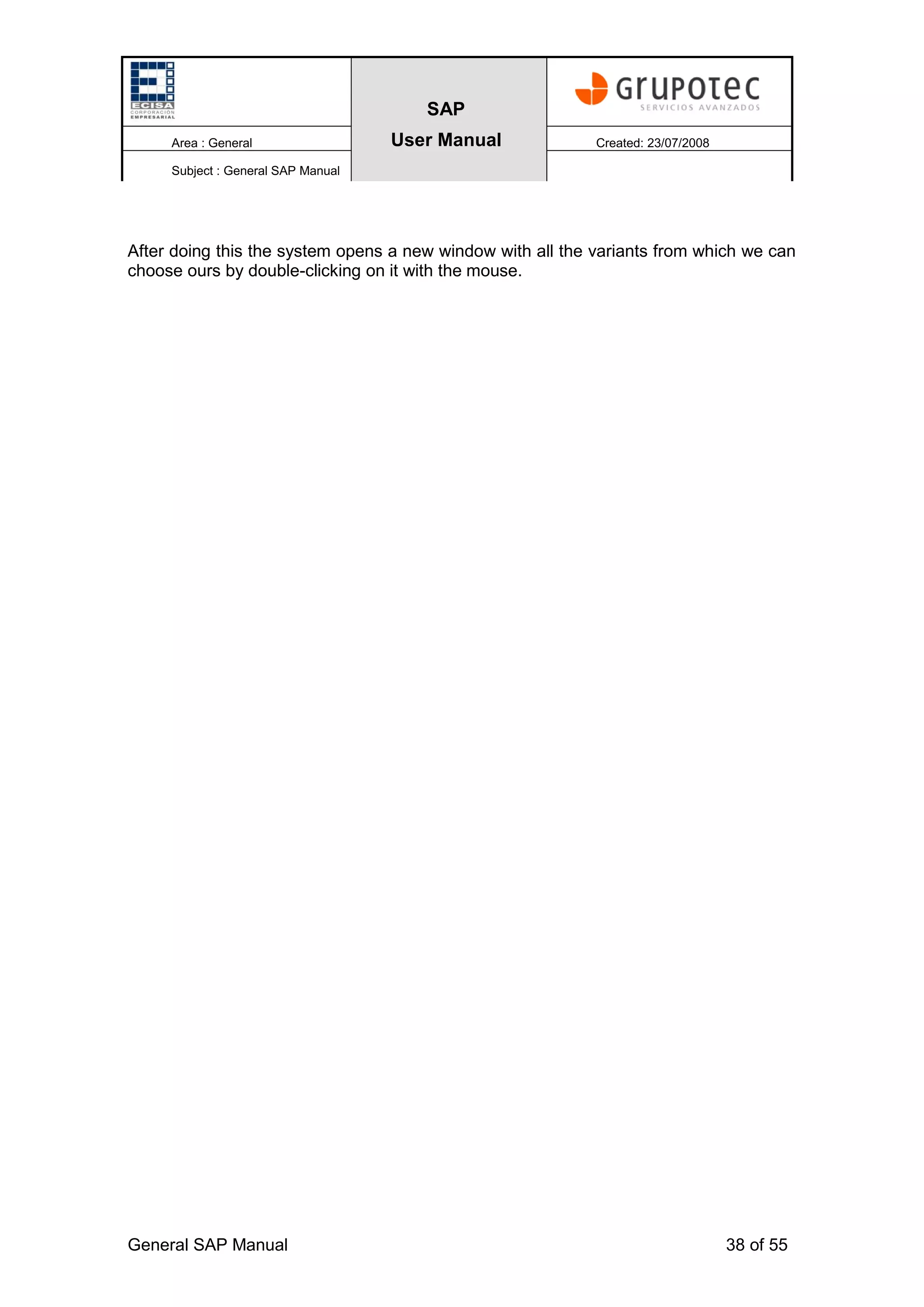 Sap - Initiation Manual | PDF