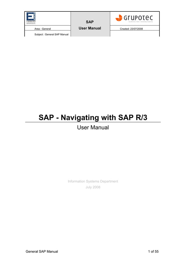 Sap - Initiation Manual | PDF