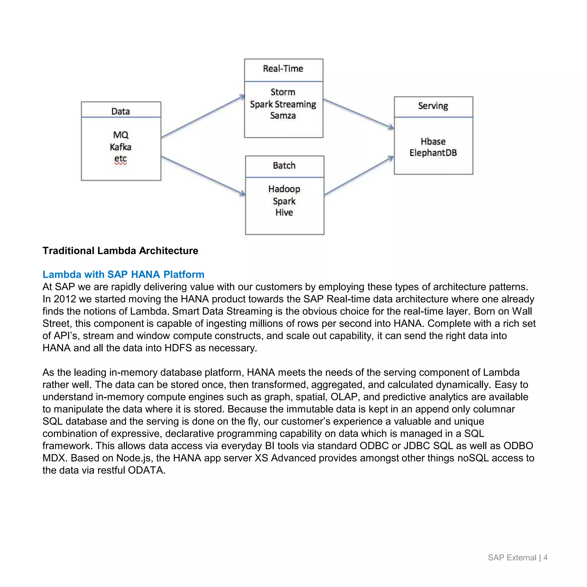 SAP Lambda Architecture Point of View | PDF