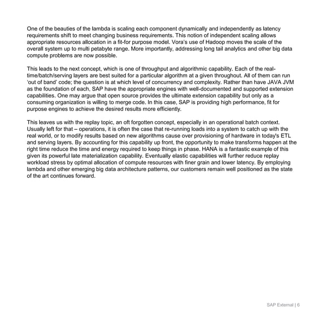 SAP Lambda Architecture Point of View | PDF