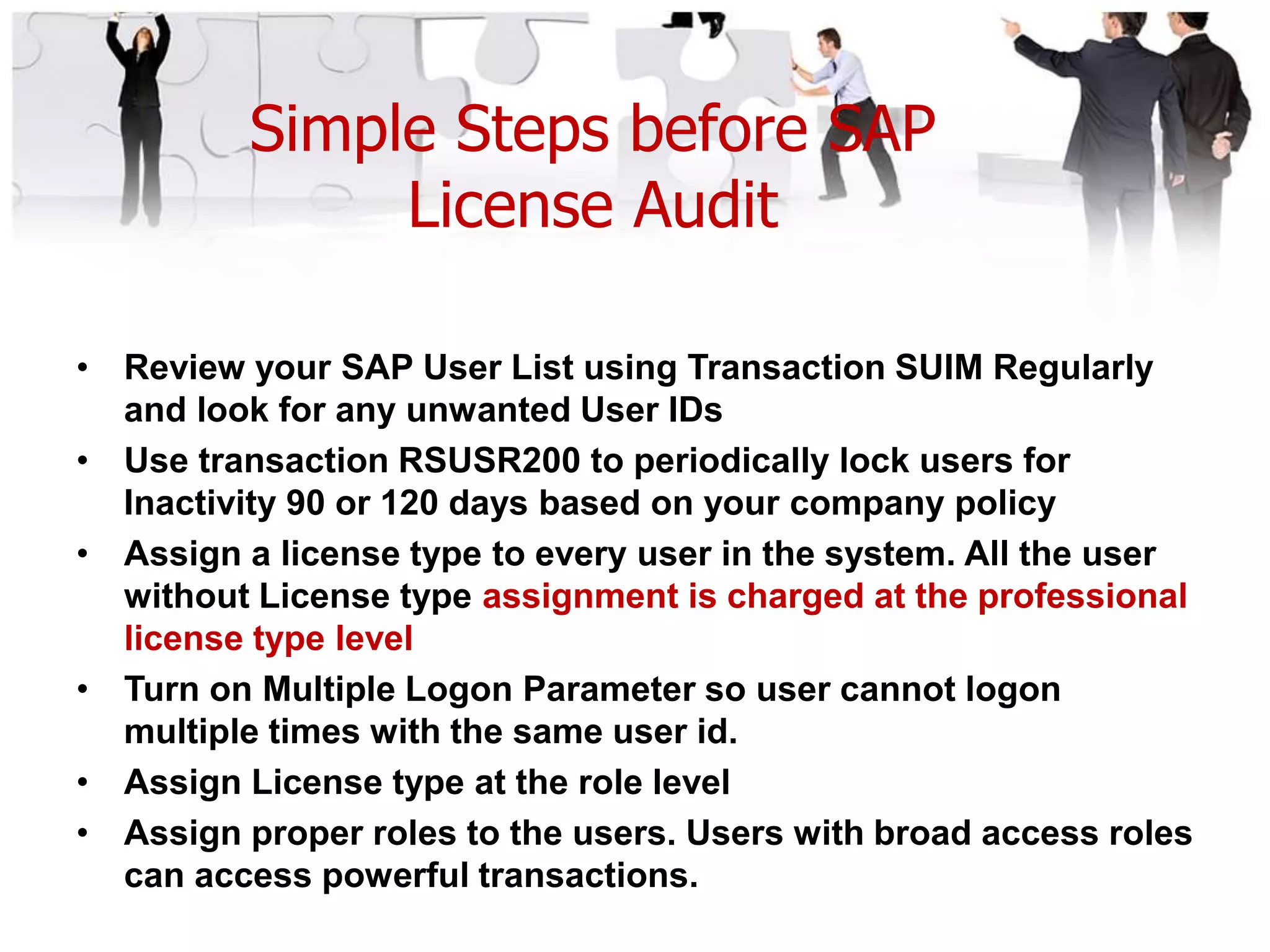 SAP License Audit Tips | PPTX