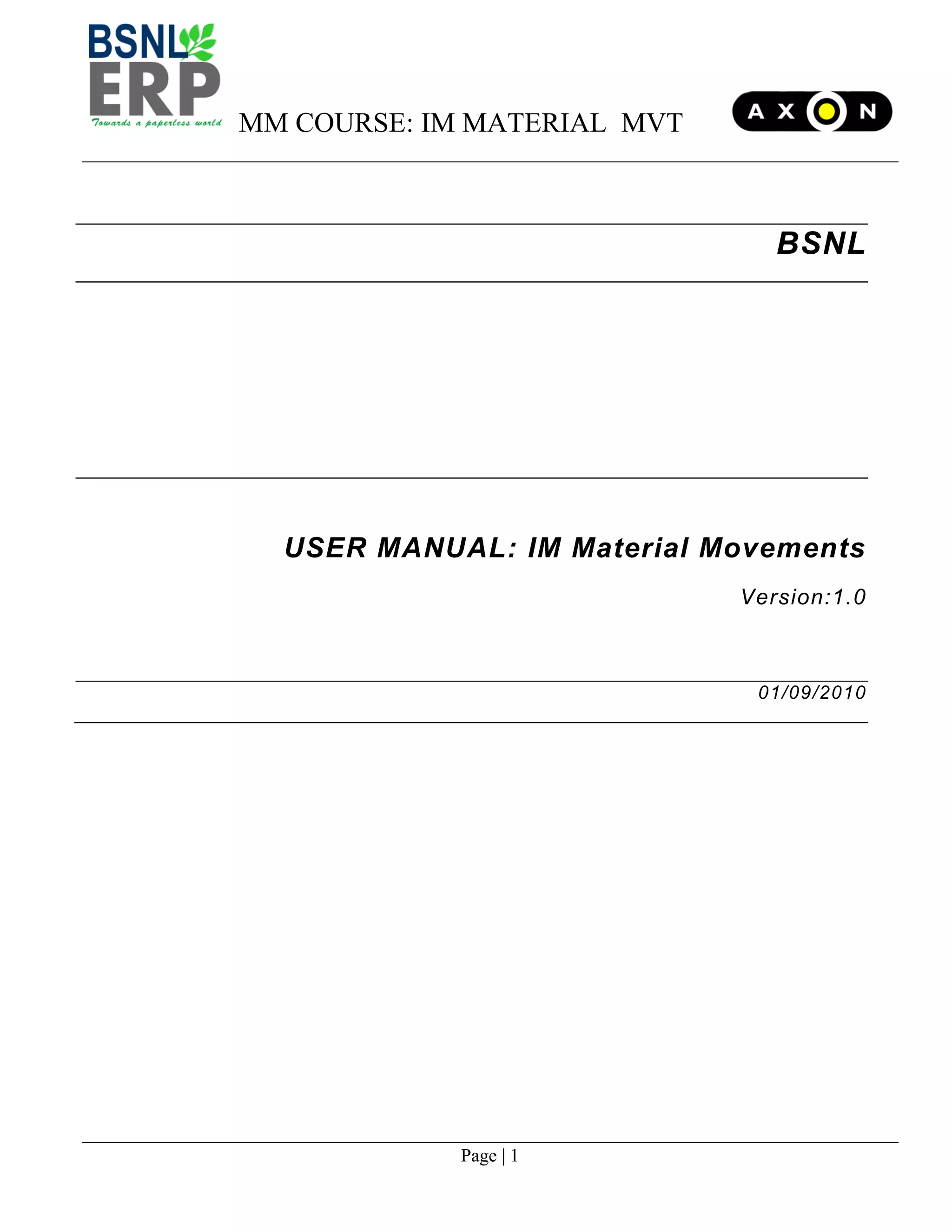 Sap mm-im-goods-movements-user-manual | PDF