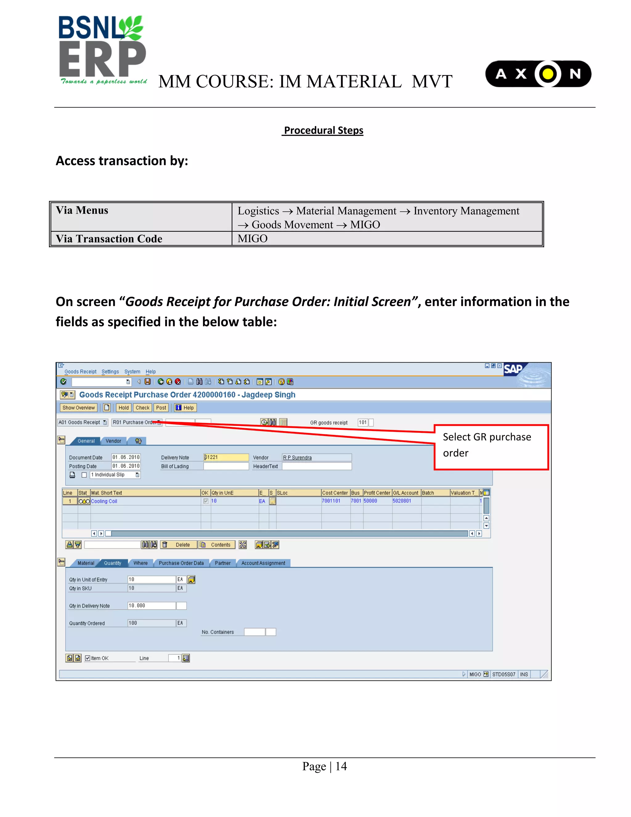 Sap mm-im-goods-movements-user-manual | PDF
