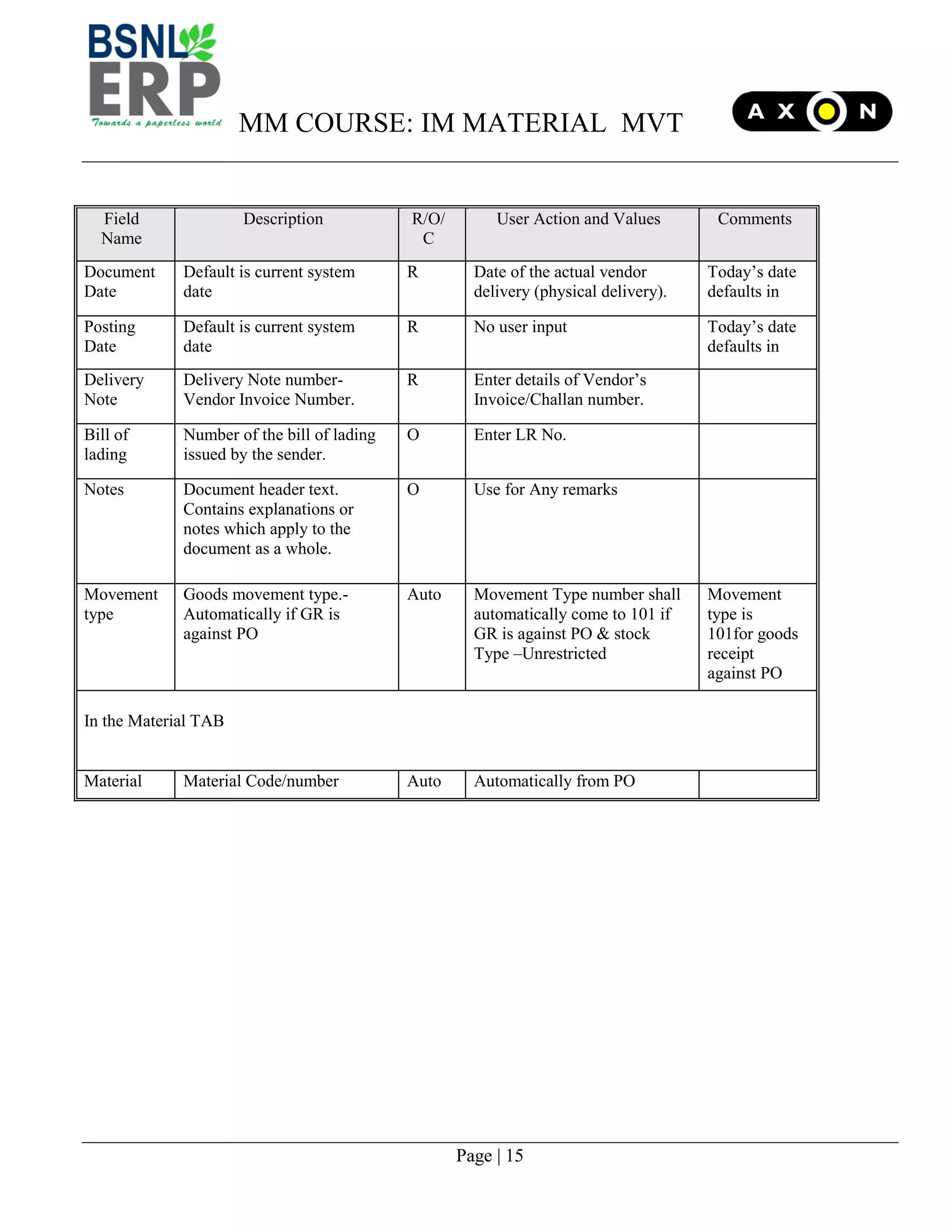 Sap mm-im-goods-movements-user-manual | PDF