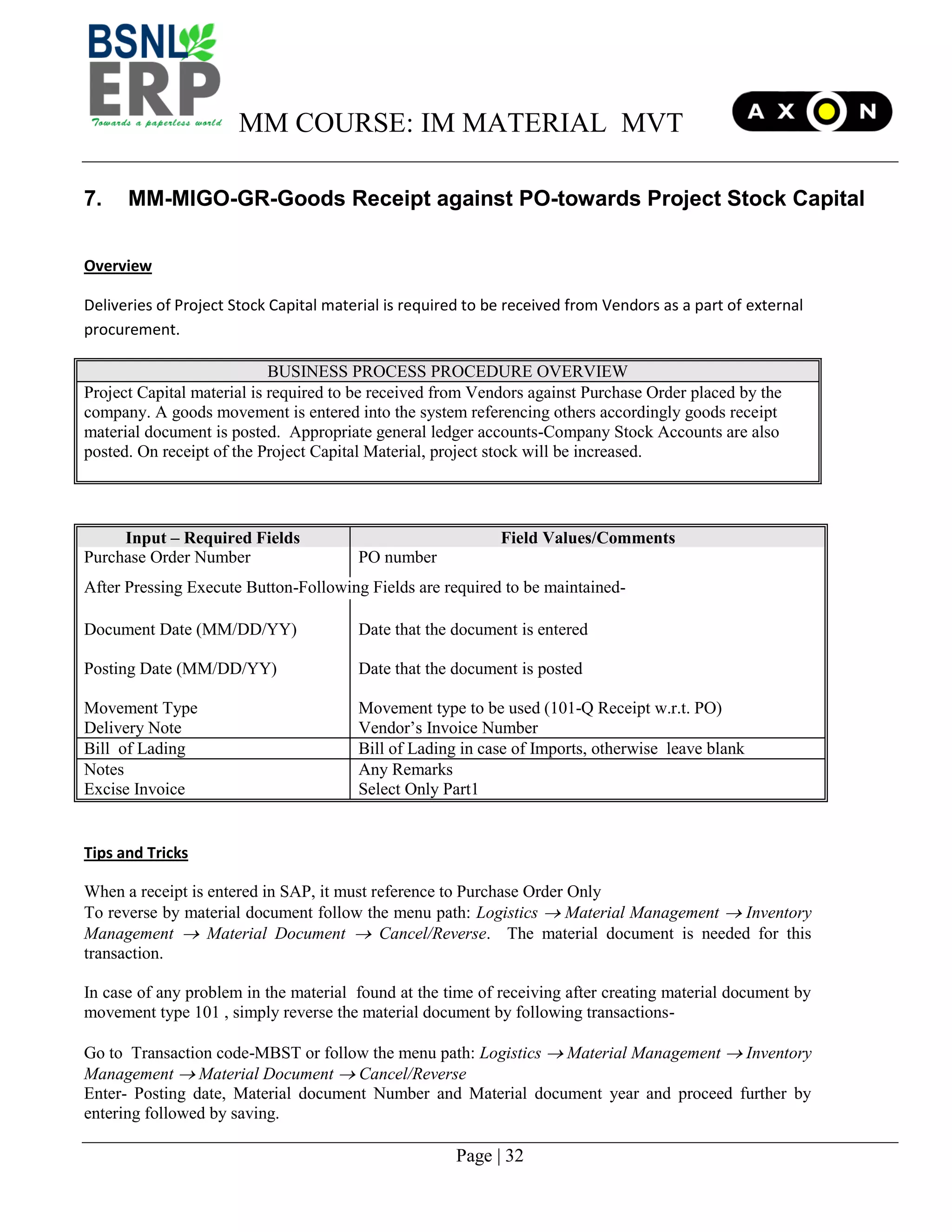 Sap mm-im-goods-movements-user-manual | PDF