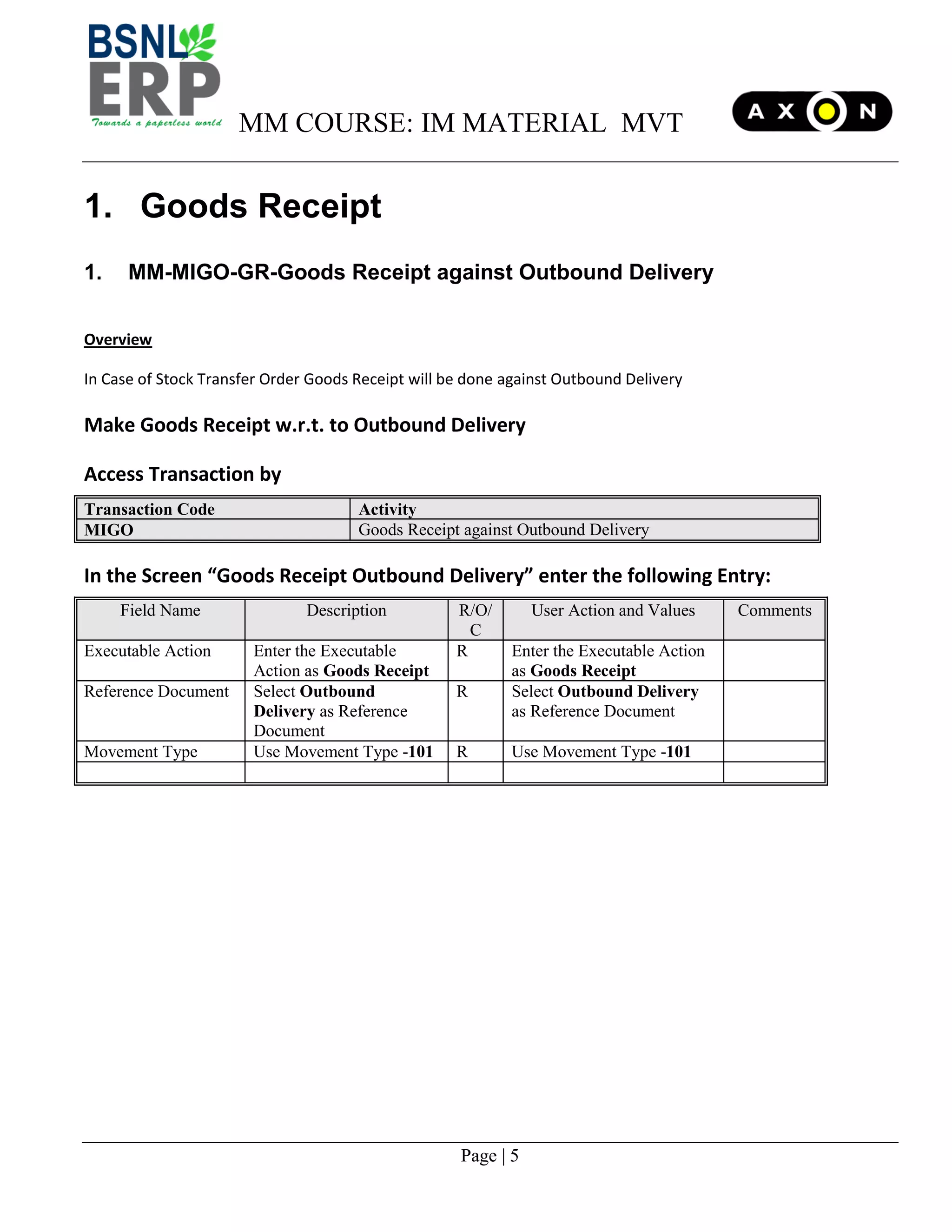 Sap mm-im-goods-movements-user-manual | PDF