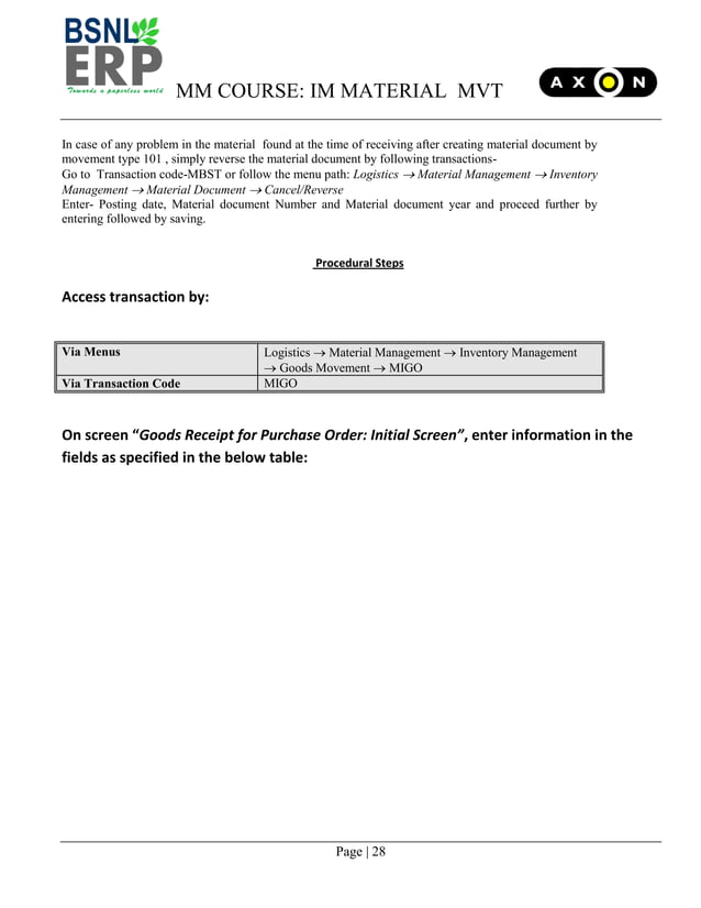 Sap mm-im-goods-movements-user-manual | PDF