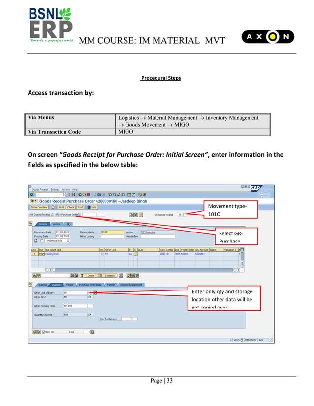 Sap mm-im-goods-movements-user-manual | PDF