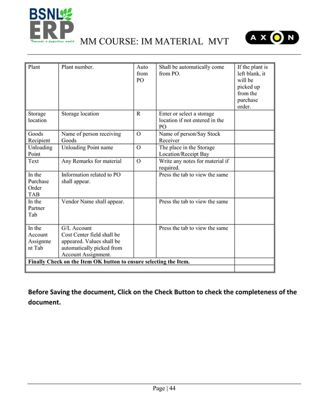 Sap mm-im-goods-movements-user-manual | PDF