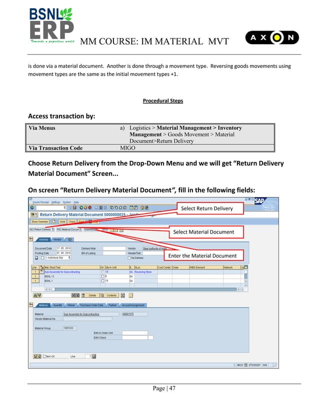 Sap mm-im-goods-movements-user-manual | PDF